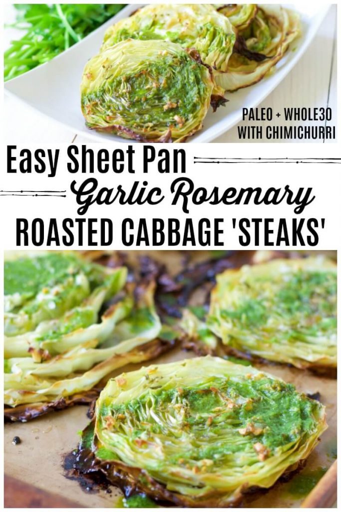 Garlic Rosemary Roasted Cabbage Steaks | Recipes to Nourish